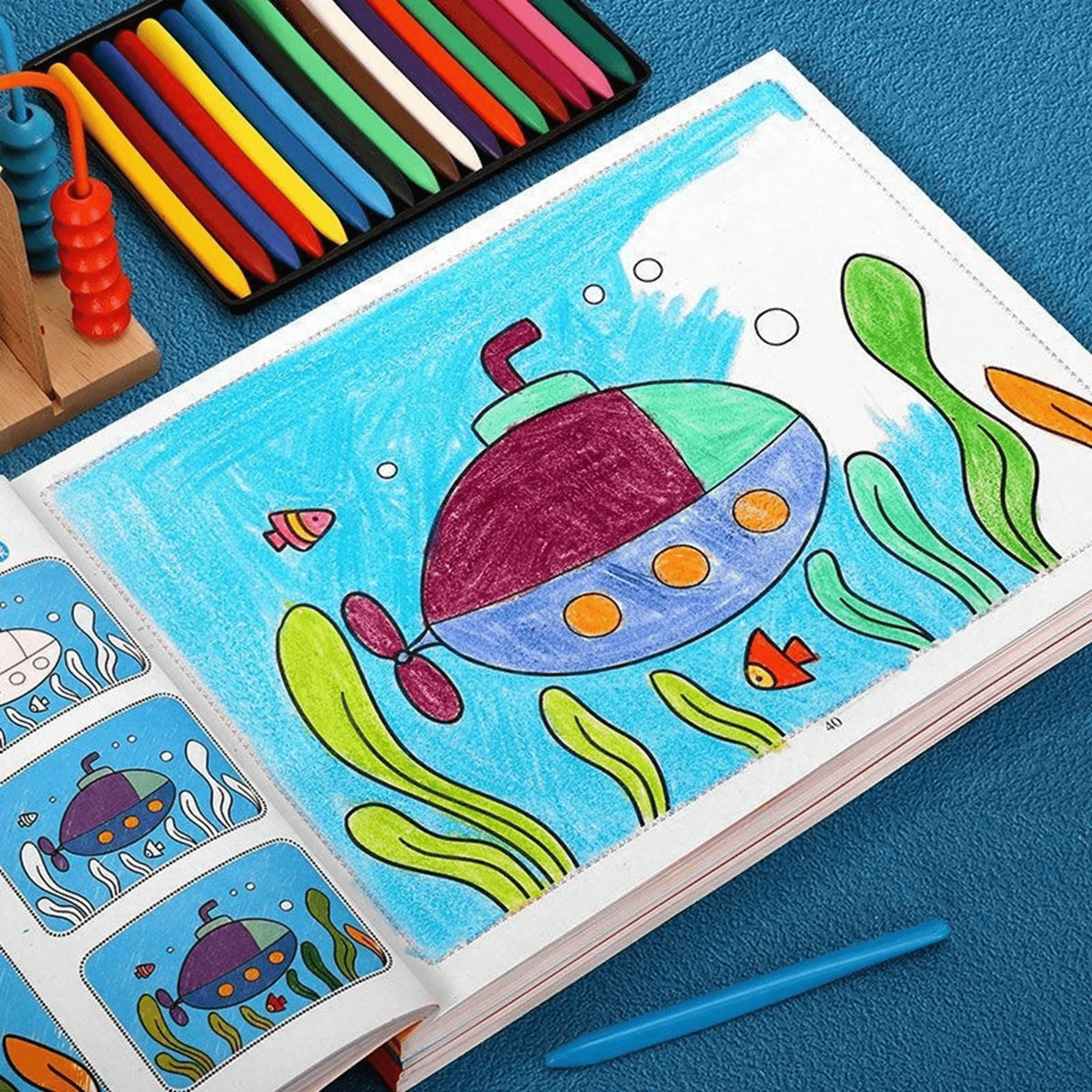 1 Book/48 Pages, Small Hand Coloring Book, 3-6 Year Old Kindergarten ...