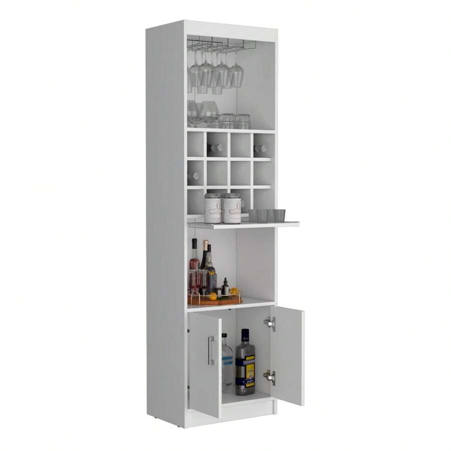 Kevil 71-Inch Tall Bar Cabinet 5-Tier Modern Bar Cabinet With Glass ...