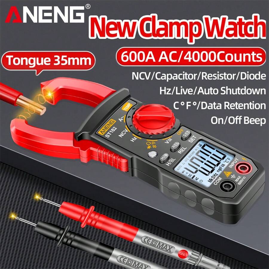 ANENG ANENG ST182 Digital Clamp Meter AC Current Multimeter DC/AC Voltage Ammeter Voltages ...
