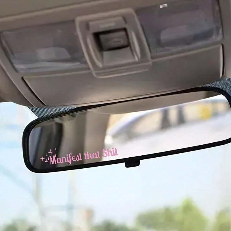 Calcomanía para el espejo retrovisor que dice 'Manifest That', una ...