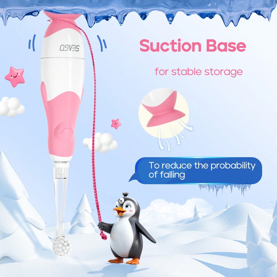 Seago Kids Toothbrush Electric Toothbrush For Child Penguin With 4 ...