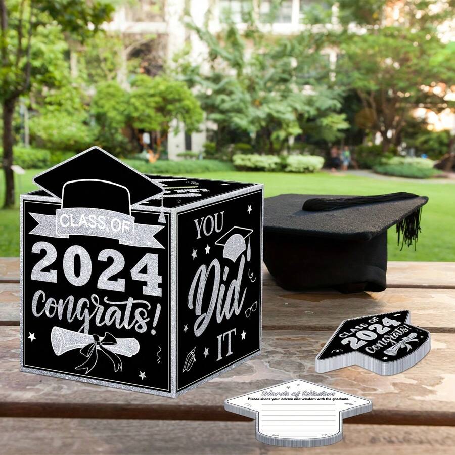 49Pcs Graduation Card Box 2024 - Congrats Grad Card Boxes Holder, Rose ...