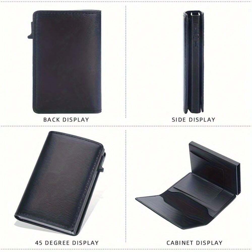 Men's RFID PU Leather Credit Card Holder,Smart Card Holder, Metal Thin ...