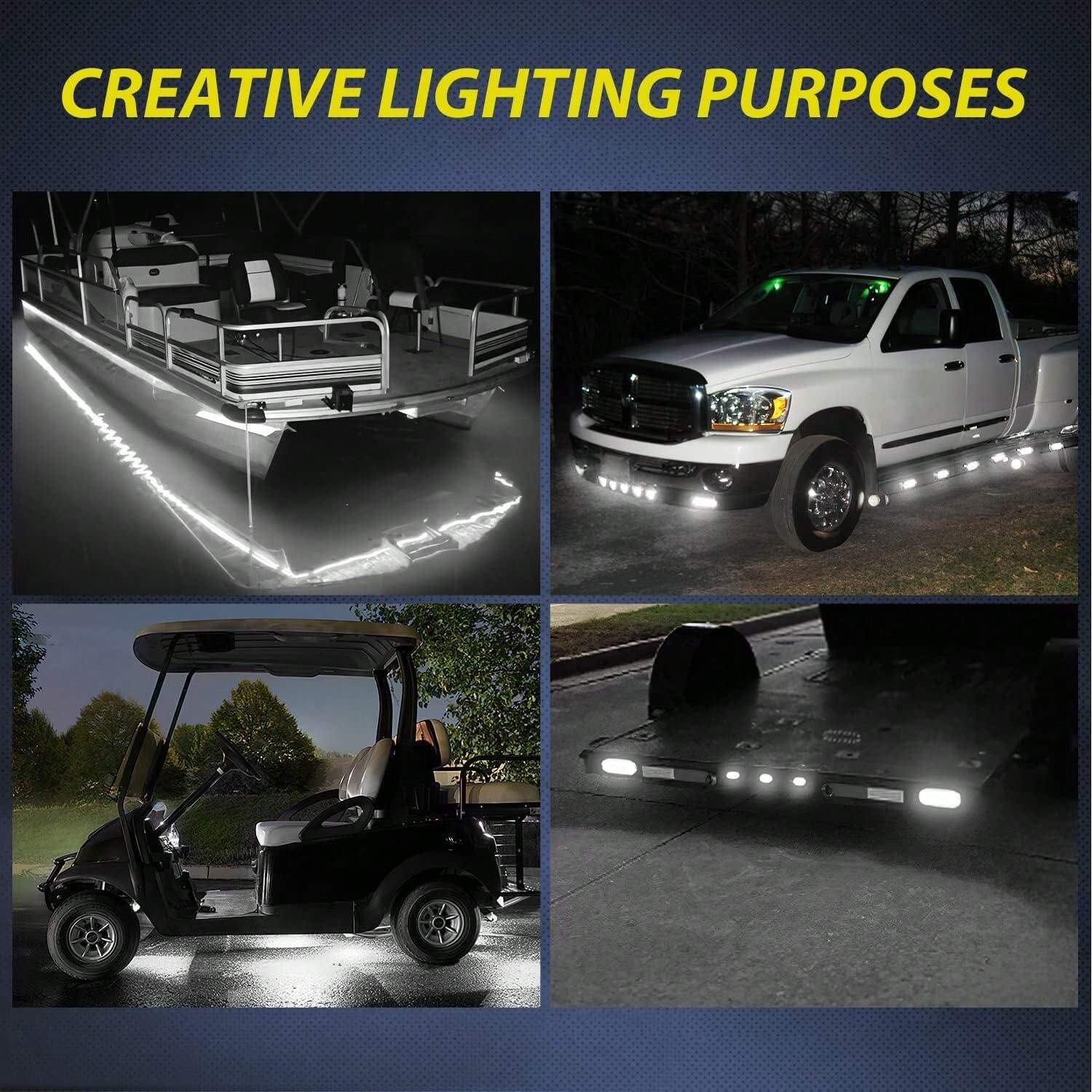 10 Pcs 7 LED White Side Marker Lights, Trailer Marker Lights, Rear Side ...