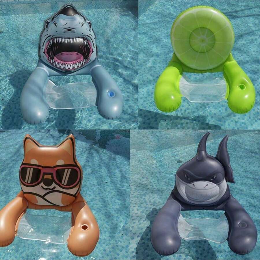 1 Pc Pool Floats Chairs With Cupholder Adult, Inflatable Noodle Chair ...