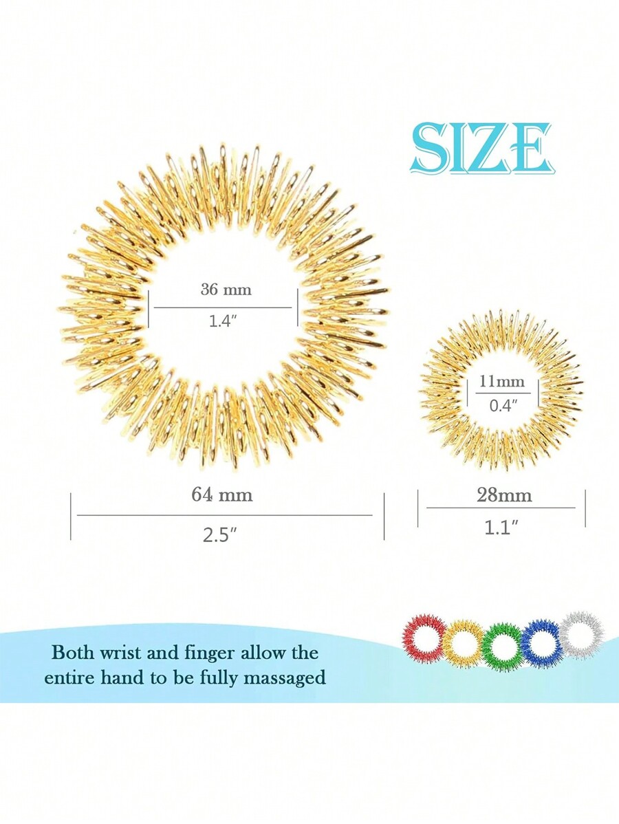 Rings Spiky Sensory Finger Rings And Bracelets Massagers Set For Finger ...