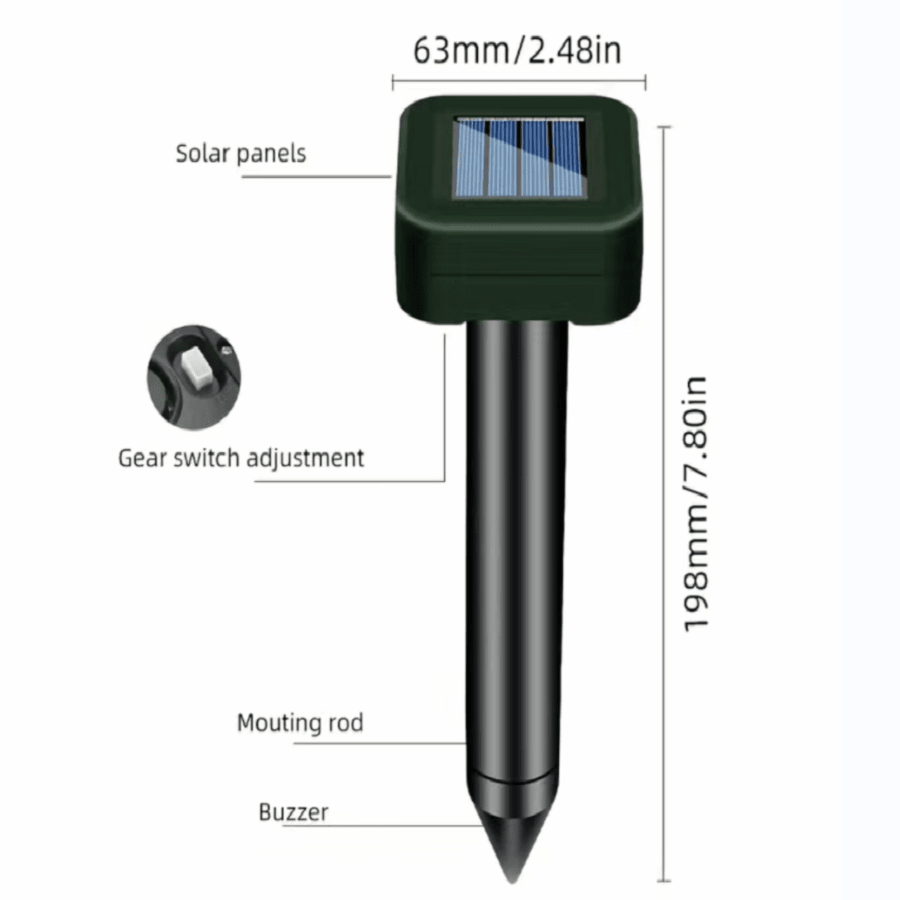 4pcs, Solar Powered Animal Repellent Solar Predator Deterrent Light ...