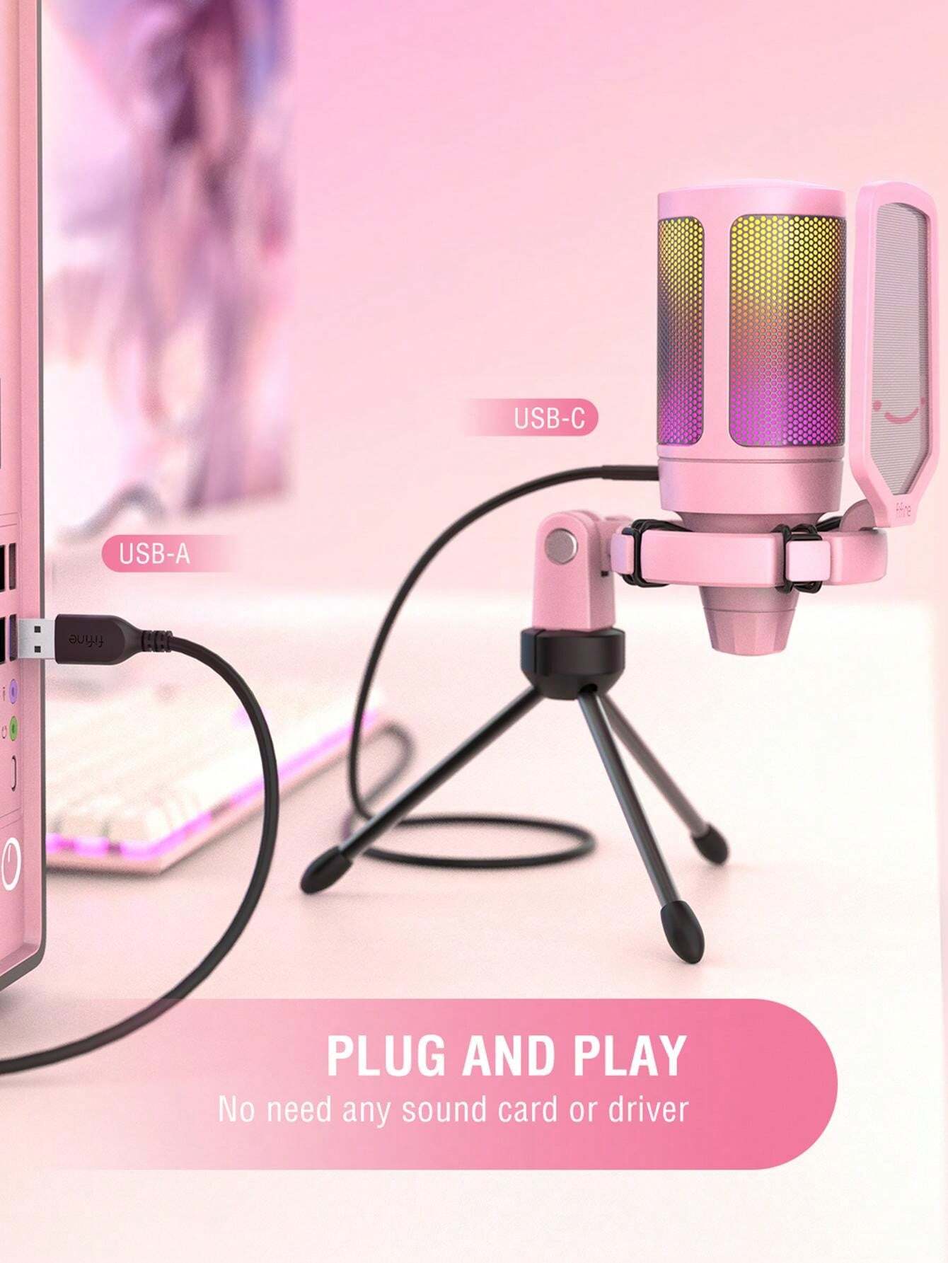 FIFINE Microphone de jeu USB FIFINE pour le streaming et les podcasts ...