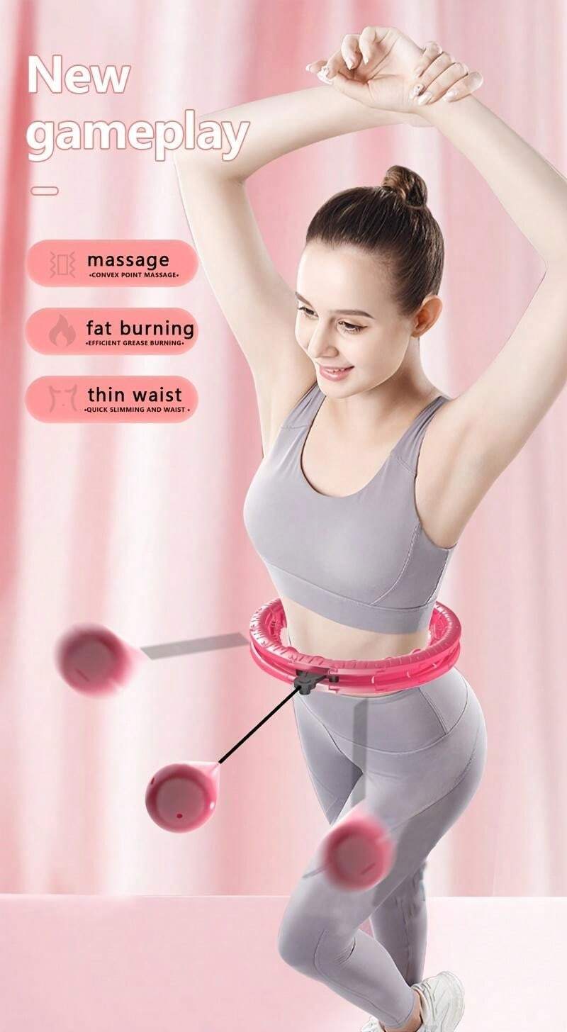 Aro de hula hula ponderado con secciones desmontables de 24-28 y bola de gravedad para ejercicio ...