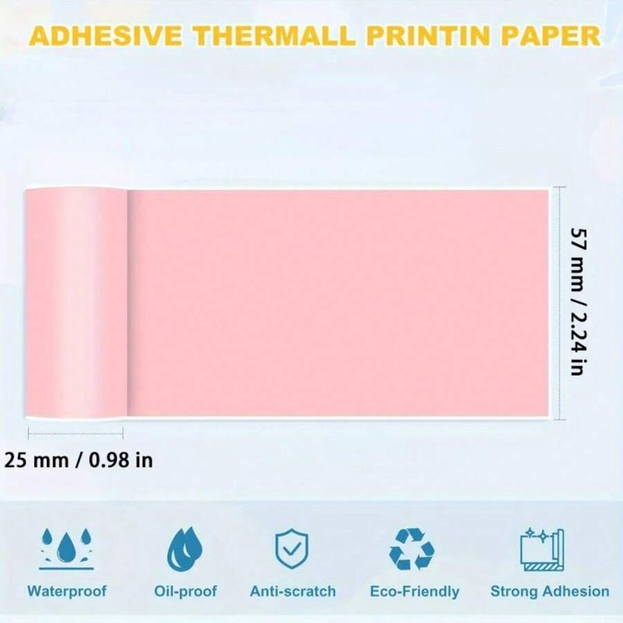 9Rolls 2.2in Thermal Printer Paper Rolls For Mini Pocket Printer Colors ...