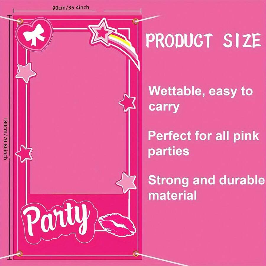 Pink Birthday Decorations Hot Pink Photo Booth Props Princess Doll ...