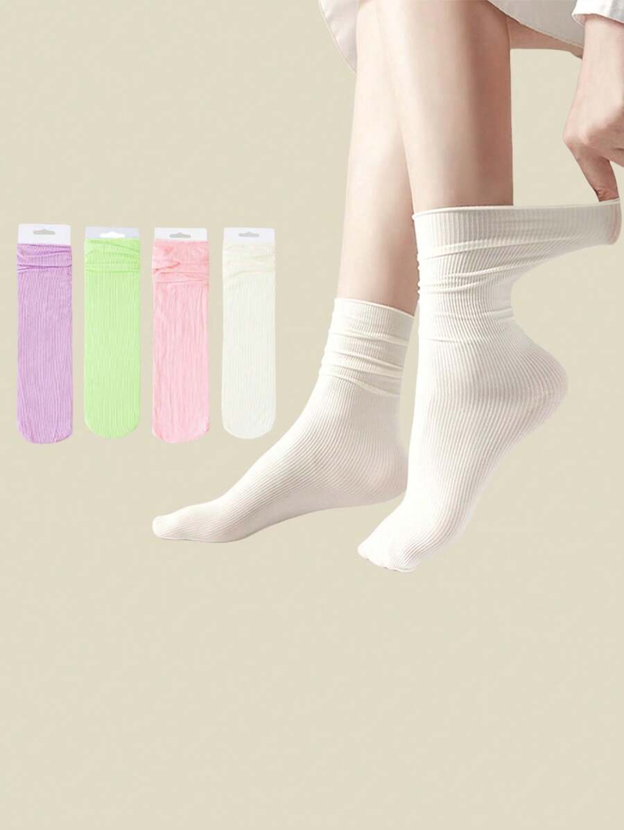10 Pairs Randomly Matched Candy-Colored Socks For Women, Summer Version ...