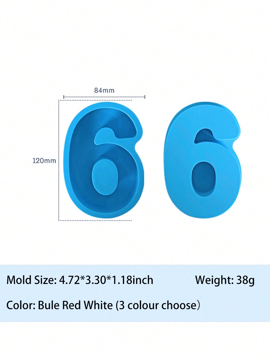 Blue-Silicone Number Cake Molds, Three-Dimensional Digital Baking Mold ...