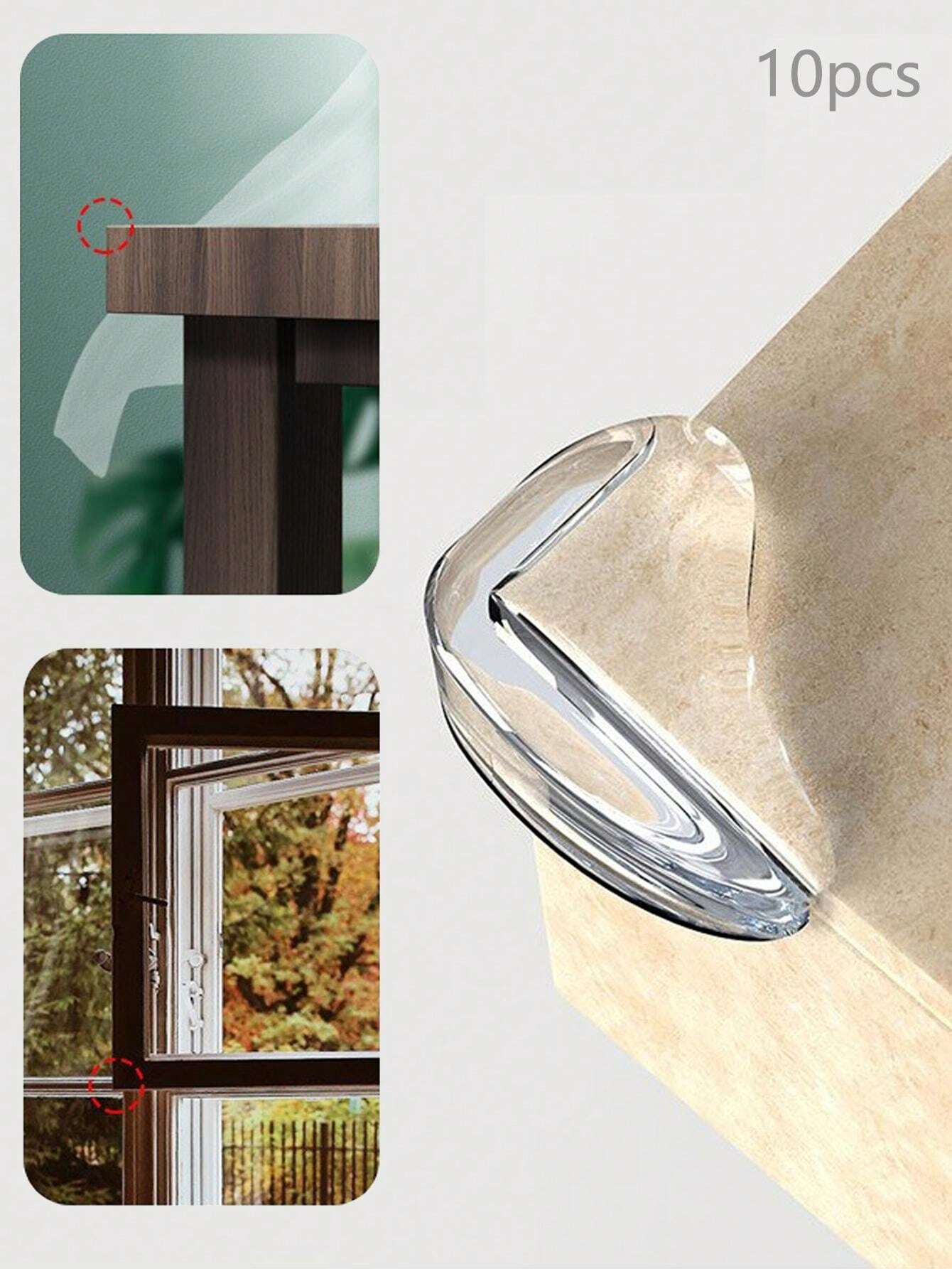 10pcs/1set Creative Transparent Silicone Water Drop-Shaped Table Edge ...