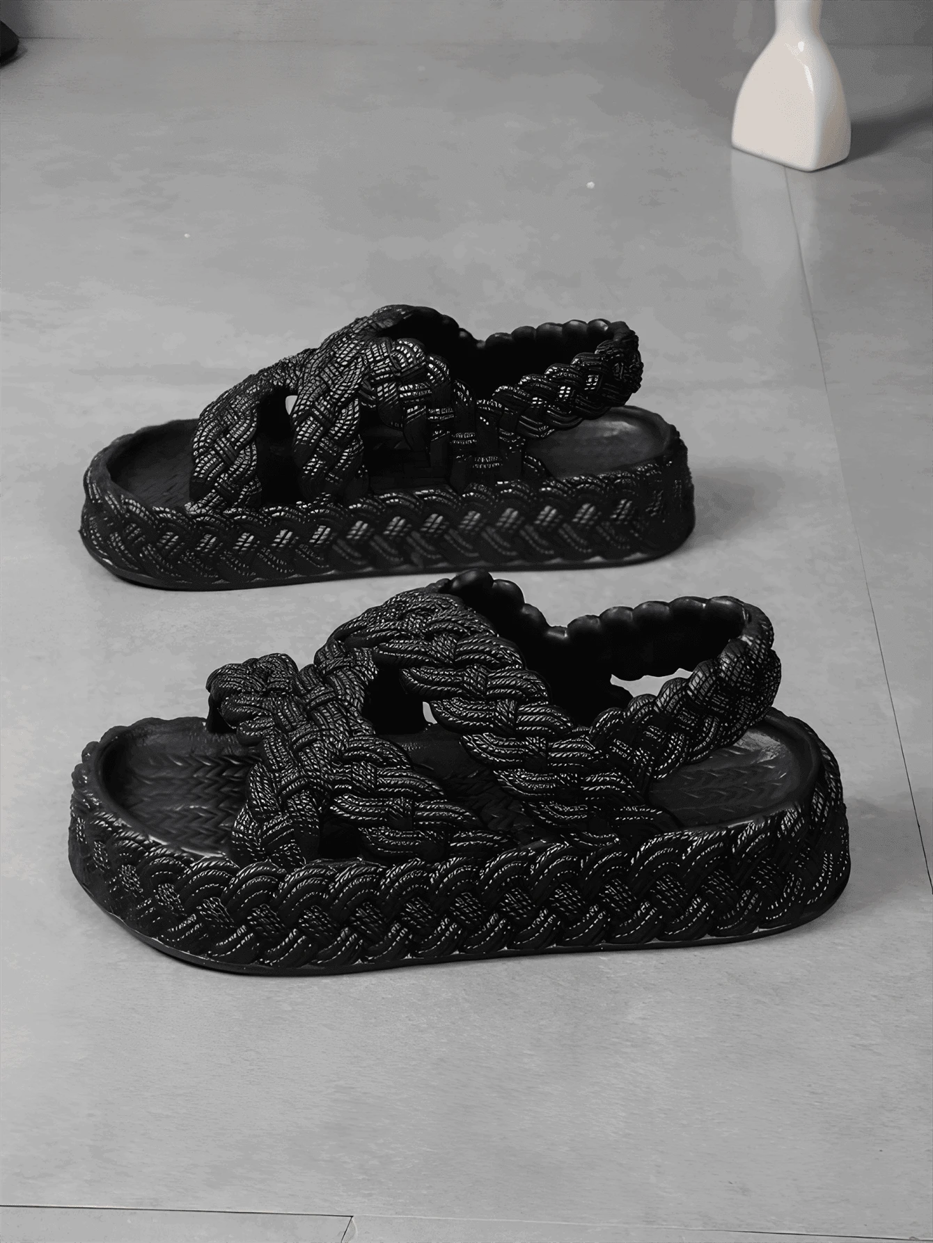 Women's Thick Sole Slide Sandals, Summer 2024 Popular Rope Design ...