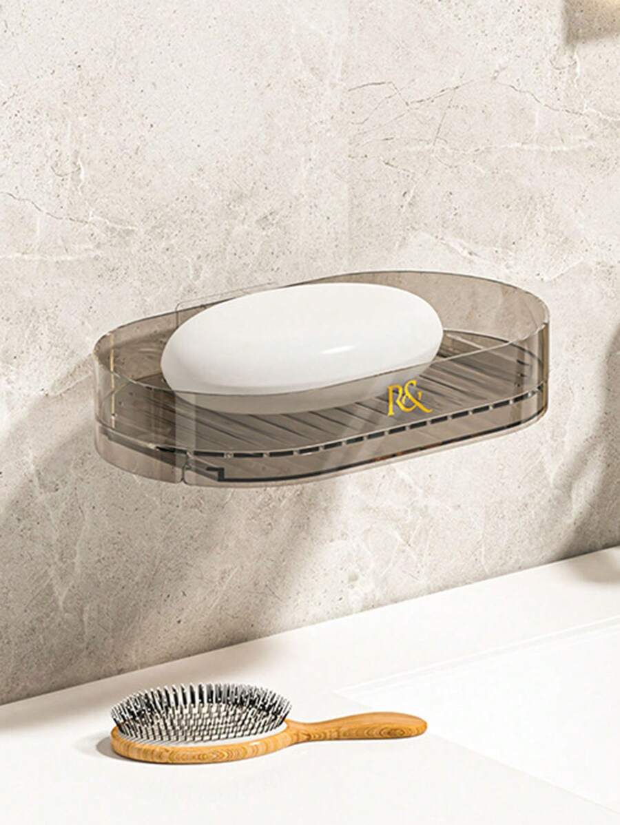 1pc Soap Holder Tray With Scraper & Water Draining Board 2-In-1 Wall ...