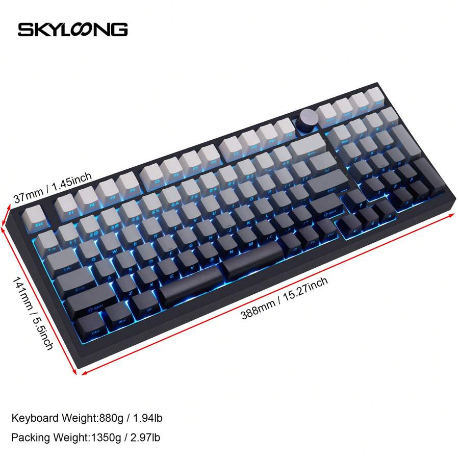 SKYLOONG Teclado mecánico con cable SKYLOONG GK980 QMK/VIA, tecla PBT ...