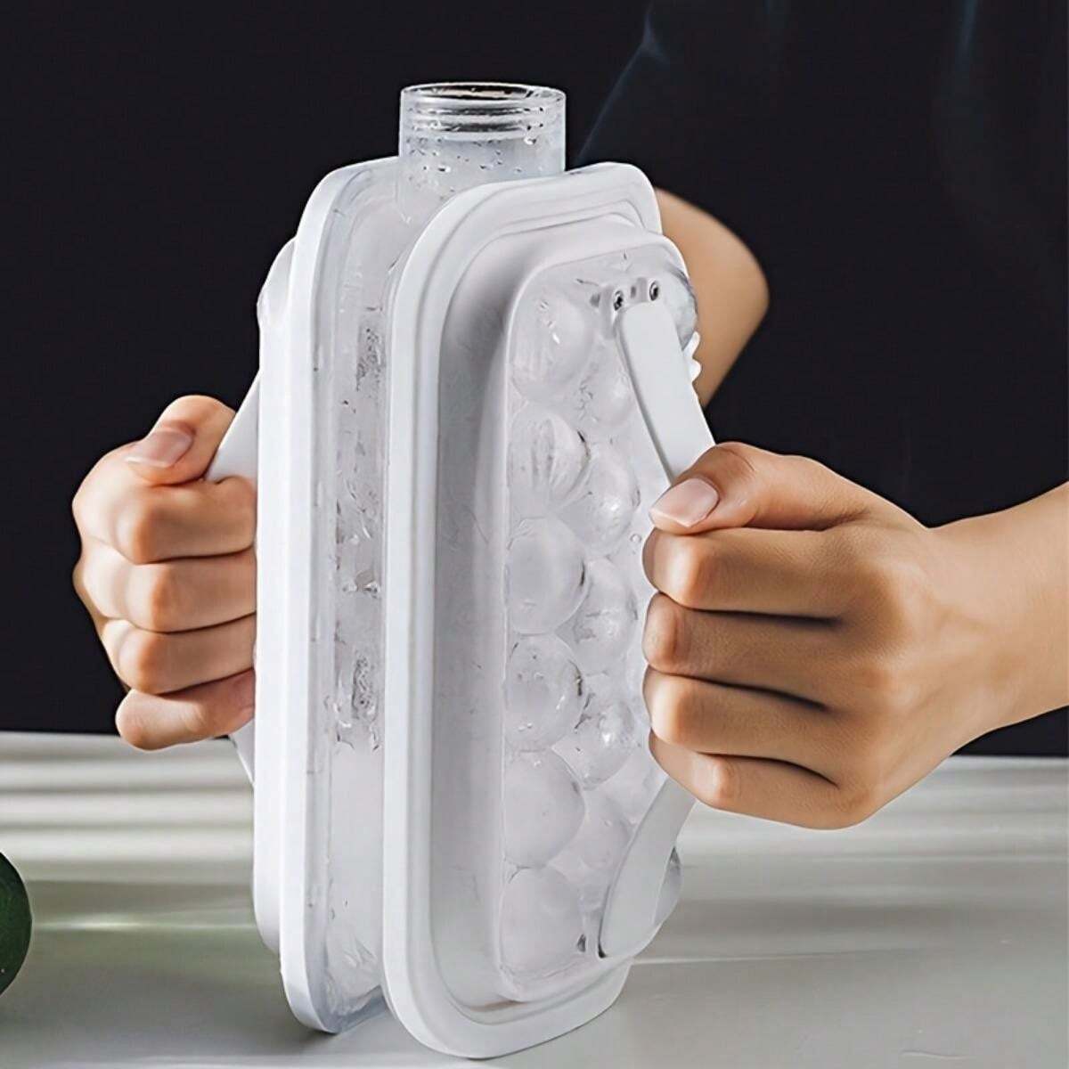1 Pc Folding Ice Maker Water Bottle, Ice Pot 2-In-1 Ice Grid Pot Ice ...