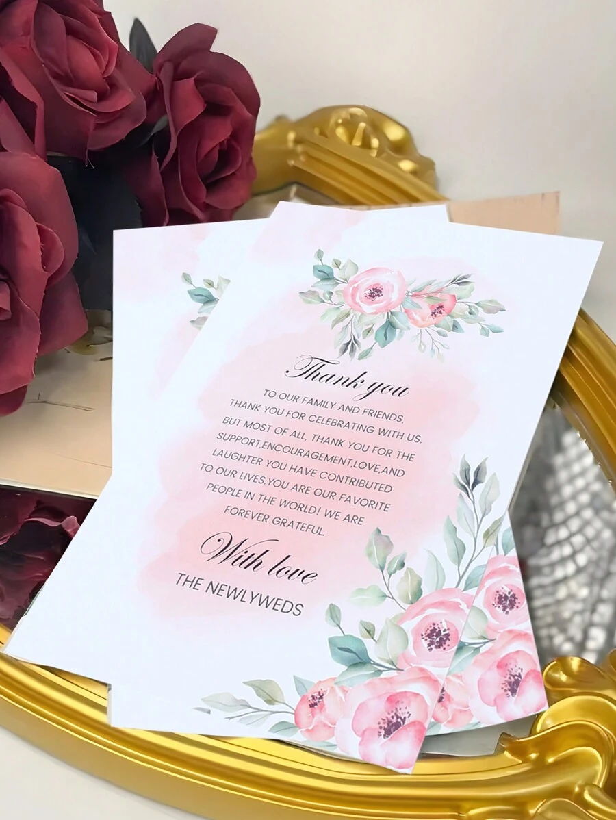 25pcs Wedding Banquet Table Thank You Card, Table Decorations ...