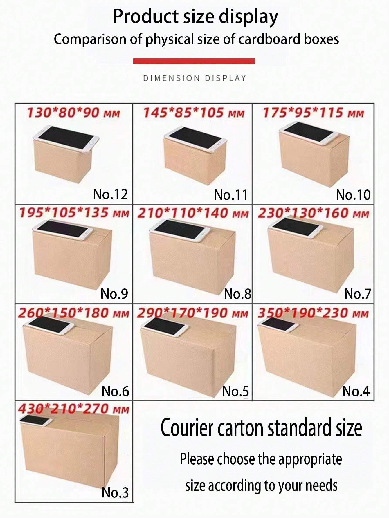 Multi-Sized Rectangular Shipping Box For Logistics And Delivery ...