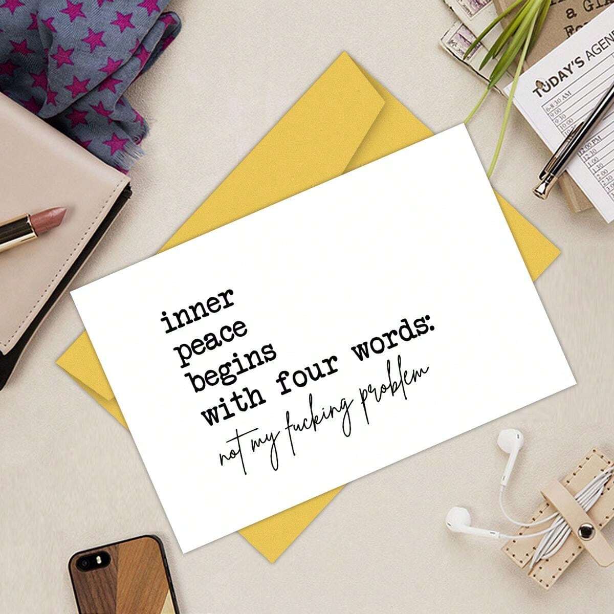 1pc Funny And Creative Birthday Card Quotes About Life, Not My Problem ...