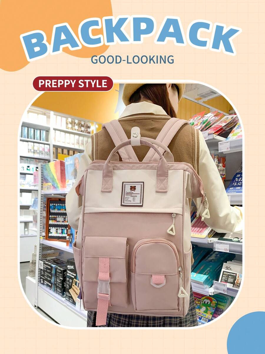 Large Capacity Student Backpack For 15.6 Inch Laptop, Korean Commuter ...