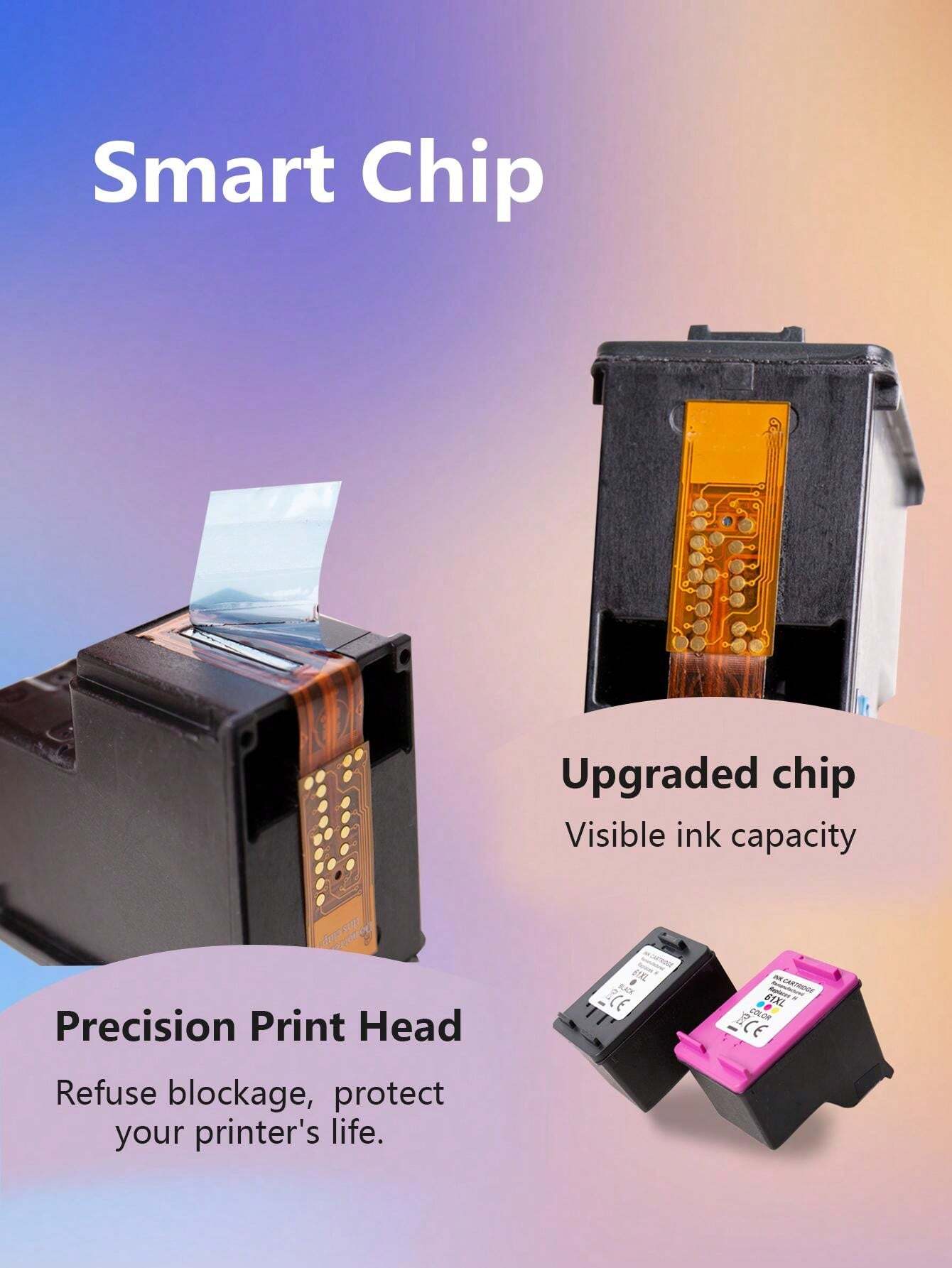 61XL Ink Cartridge Combo Pack High Yield Replacement For HP Ink 61 61XL ...