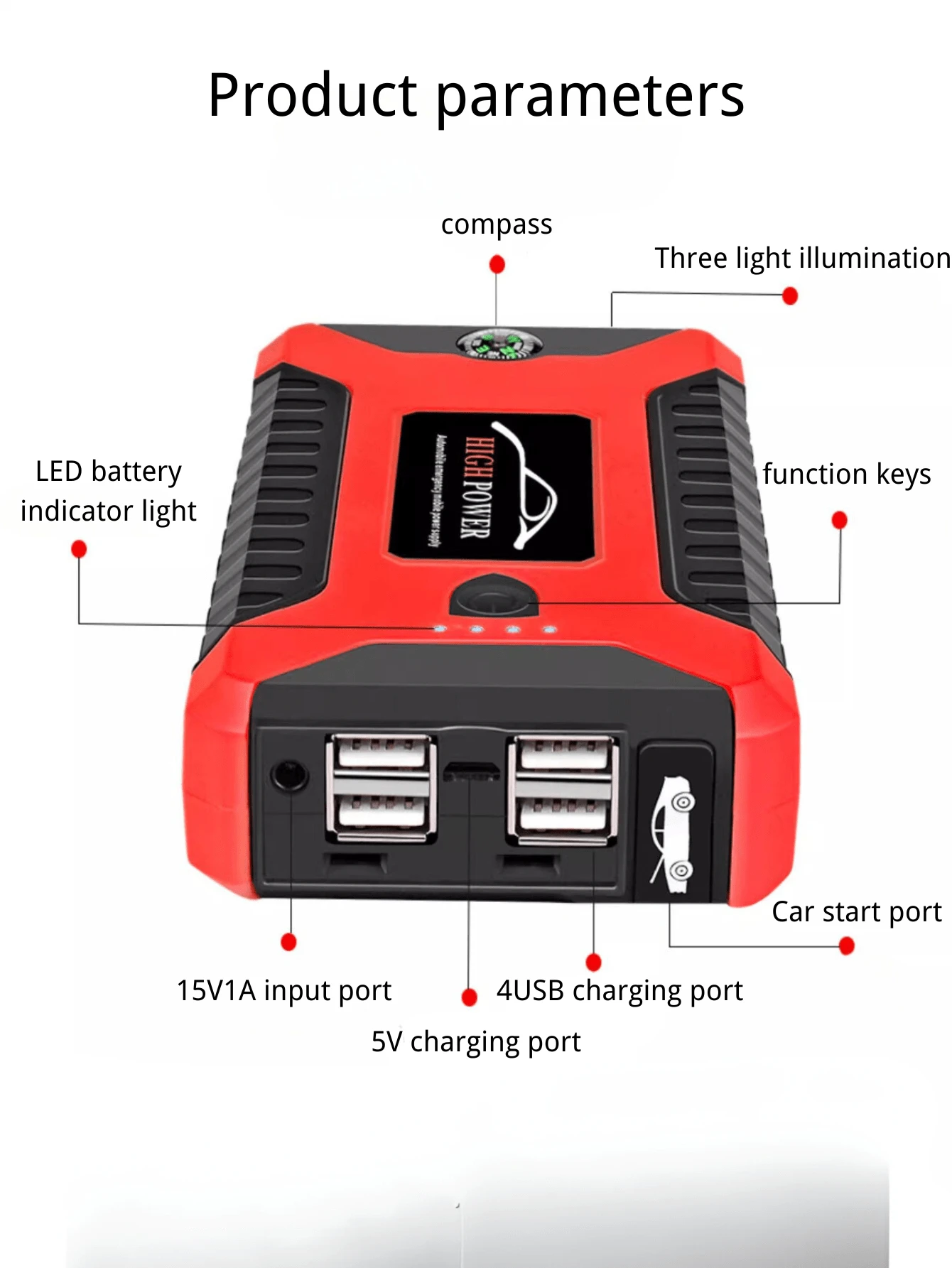 Car Emergency Starting Power Supply With Large Capacity, 12V On-Board ...
