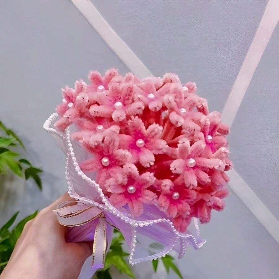 125pcs Pipe Cleaners Flowers Kit, Wedding Bouquets Bride DIY, Handmade ...