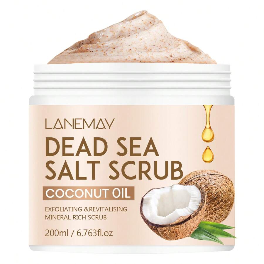 Exfoliating Body Polish Scrub With Dead Sea Salt& Coconut Oil, For ...