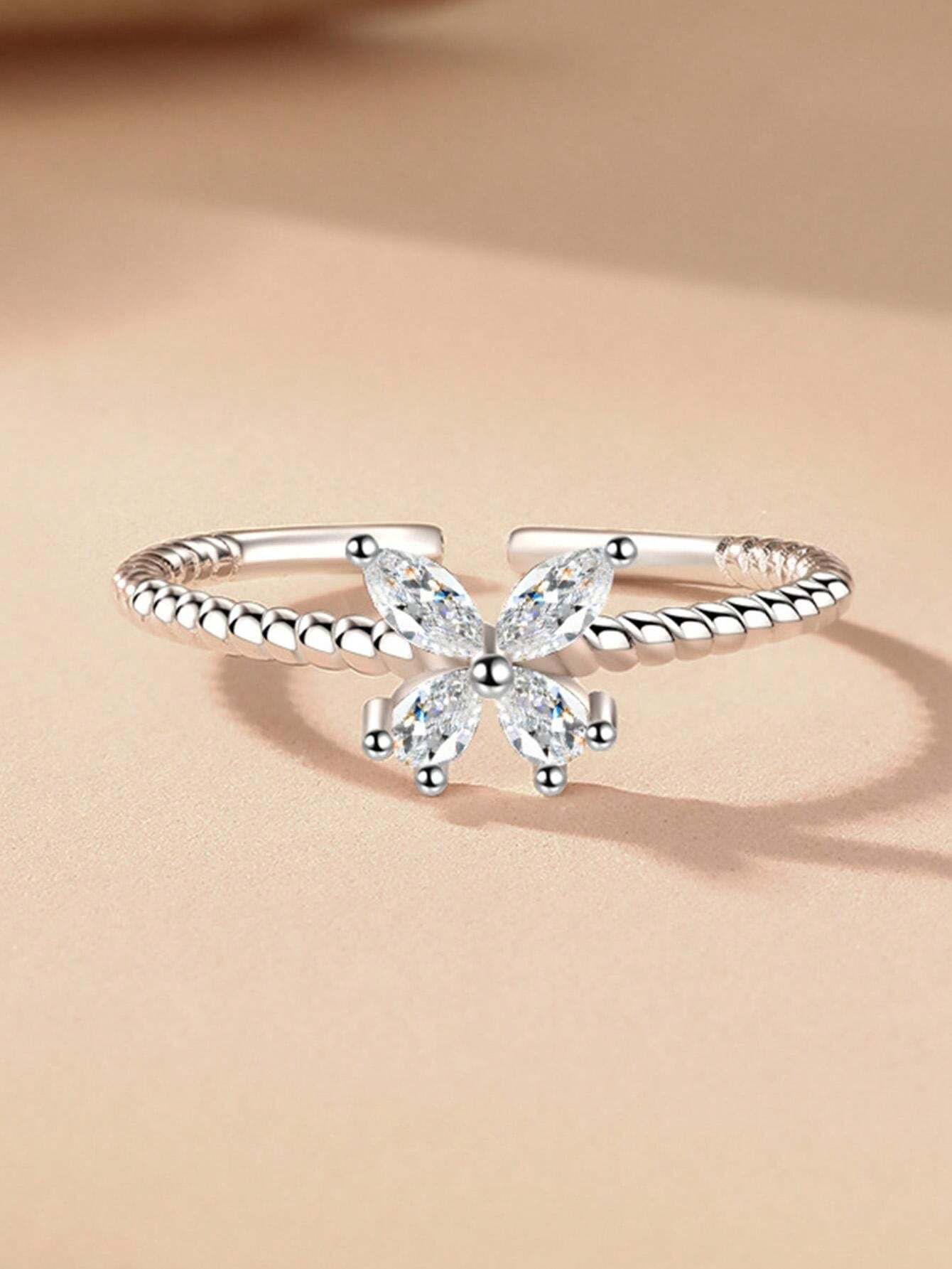 S925 Sterling Silver Dainty Butterfly Expandable Open Cuff Feet Rings Summer Beach Holiday ...