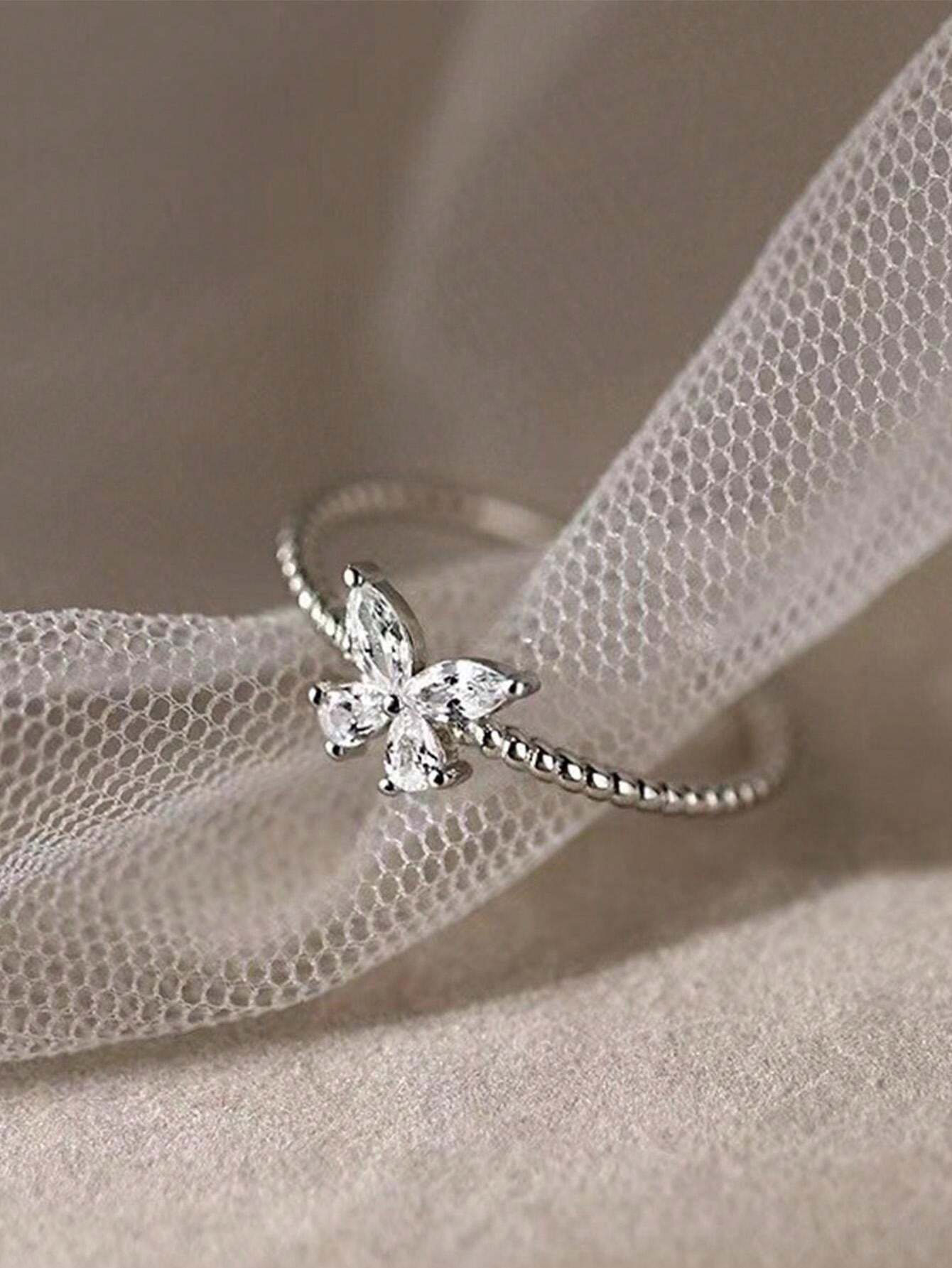 S925 Sterling Silver Dainty Butterfly Expandable Open Cuff Feet Rings Summer Beach Holiday ...