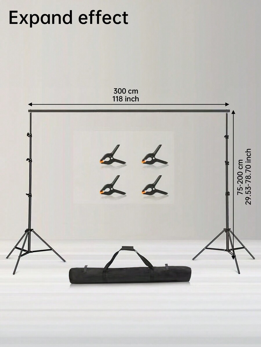 Adjustable Black Photography Backdrop Stand, Without Backdrop Cloth ...