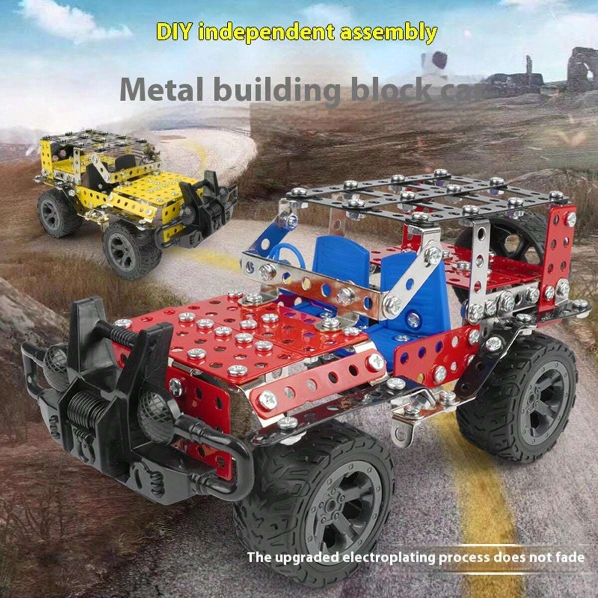 3D Metal Screw & Block Car And Apache Helicopter Assembly Model Toy ...