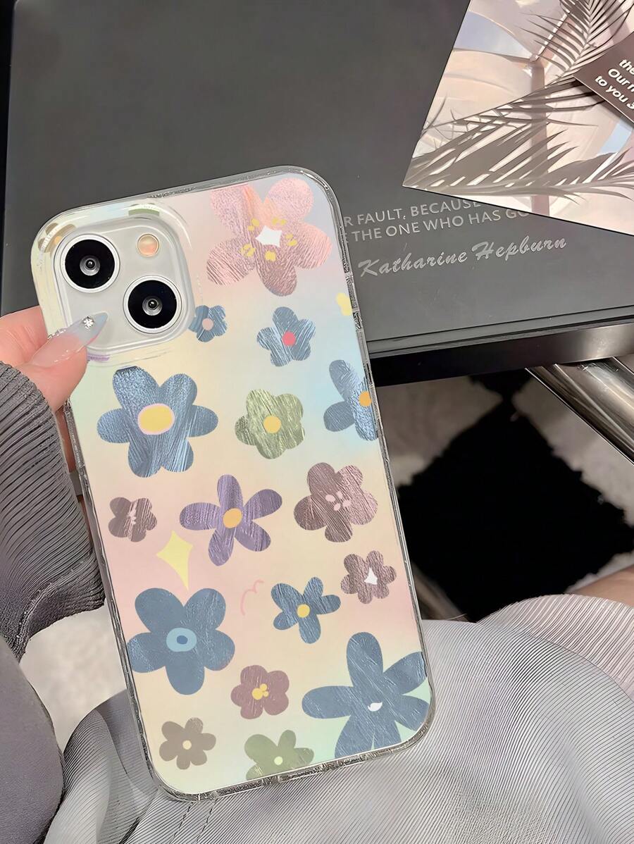 Floral 1pc Gradient Color Sparkling Flower IMD Soft Glossy Translucent ...