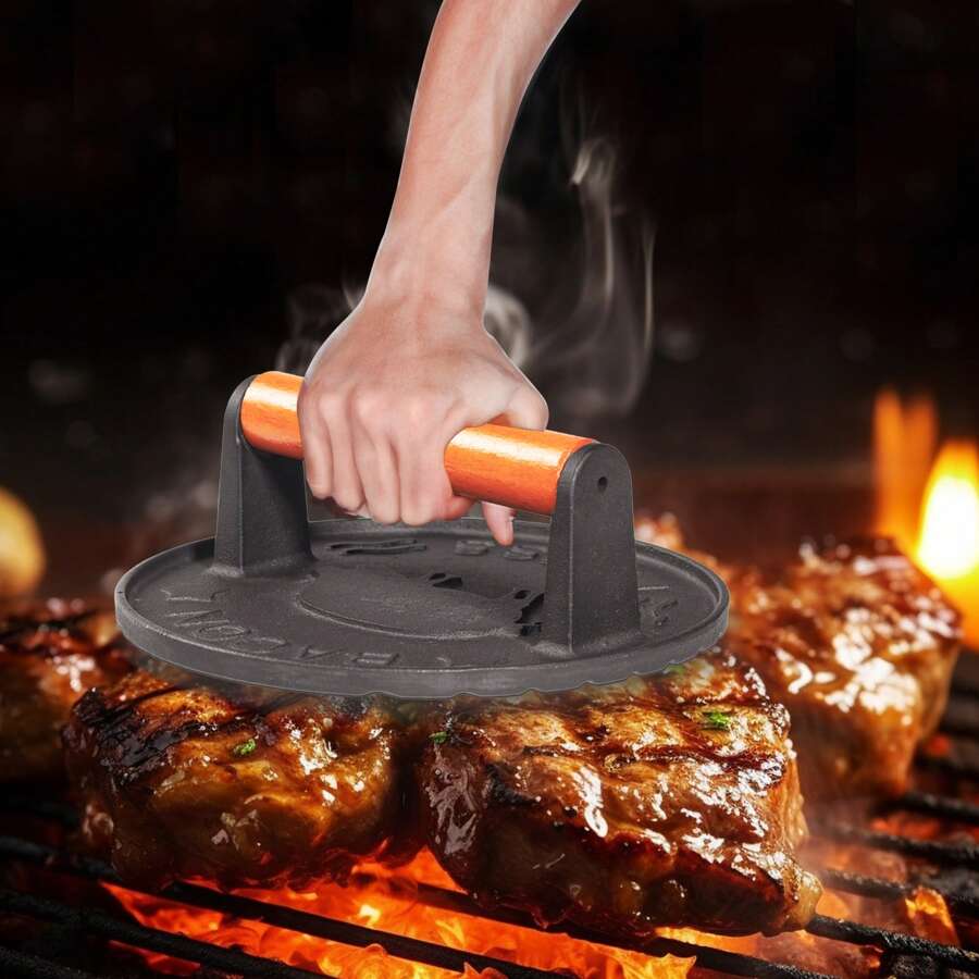 Vivicreate Bacon Press, Griddle Press, Grill Press, Meat Press, Cast ...