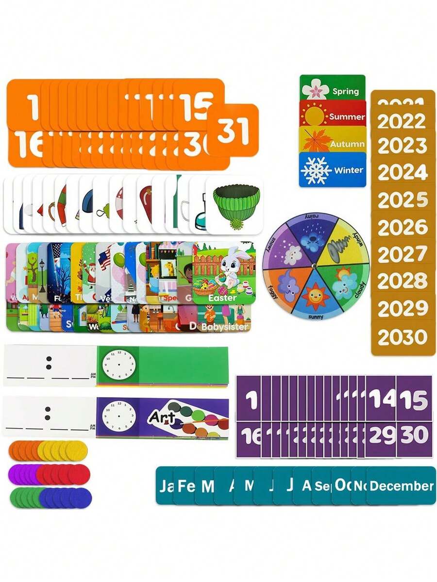 Educational Calendar With Schedule Plan, Numbers Recognition ...