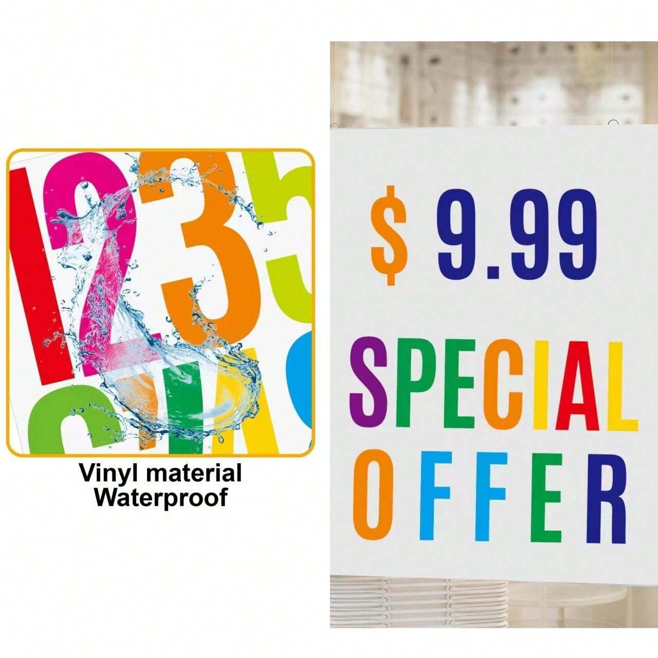 10,5 x 8,7 inch, 4 vellen/set alfabet- en cijferstickers, kleurrijke ...