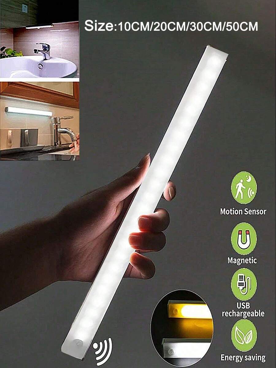 1pc 50cm/30cm/20cm/10cm Wireless LED Motion Sensor Night Light, USB ...