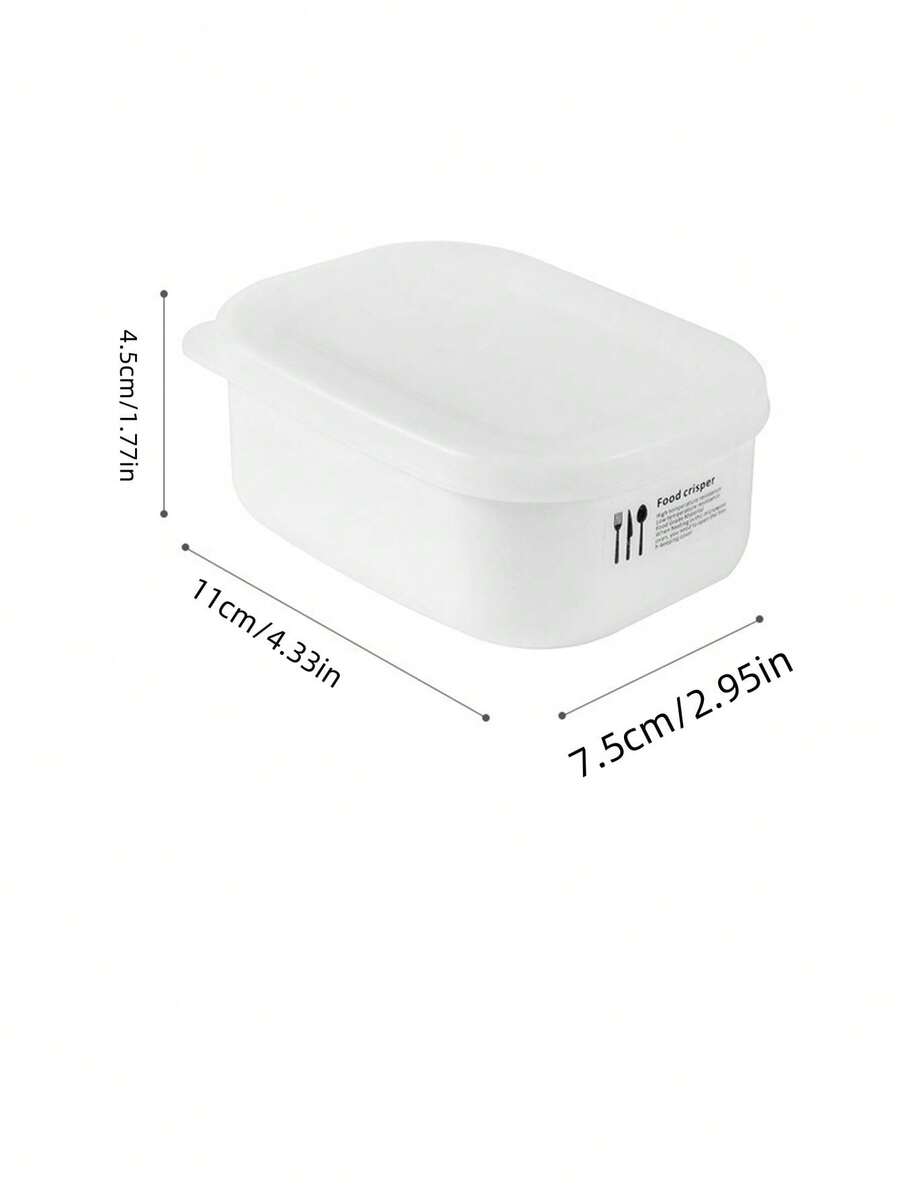 1pc Small Black Plastic Lunch Box With Partitions, PP Sealed Container ...