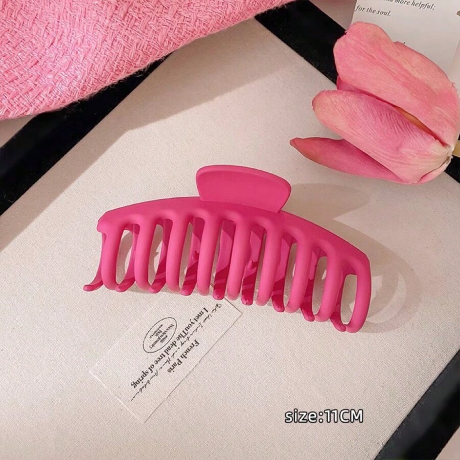 1pc Dopamine Style Claw Clip, Matte Pink Hair Clip, Y2K Style Pink Claw ...