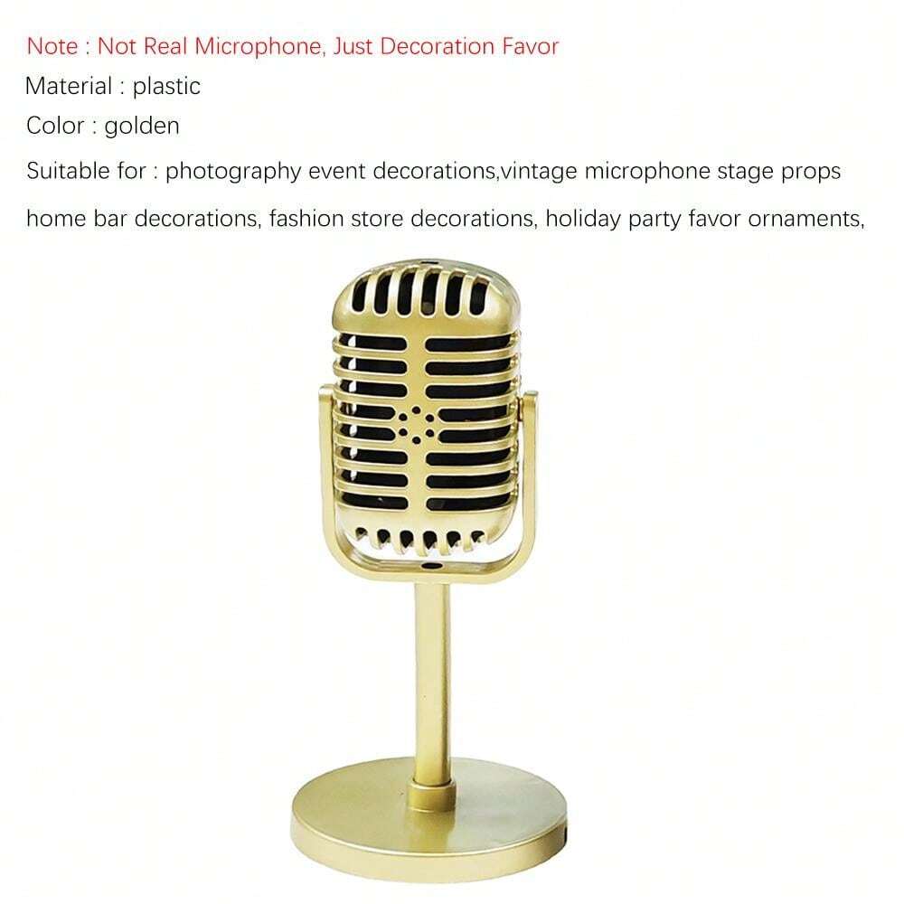 Vintage Microphone Prop Angle Adjustable Retro Plastic Fake Microphone ...