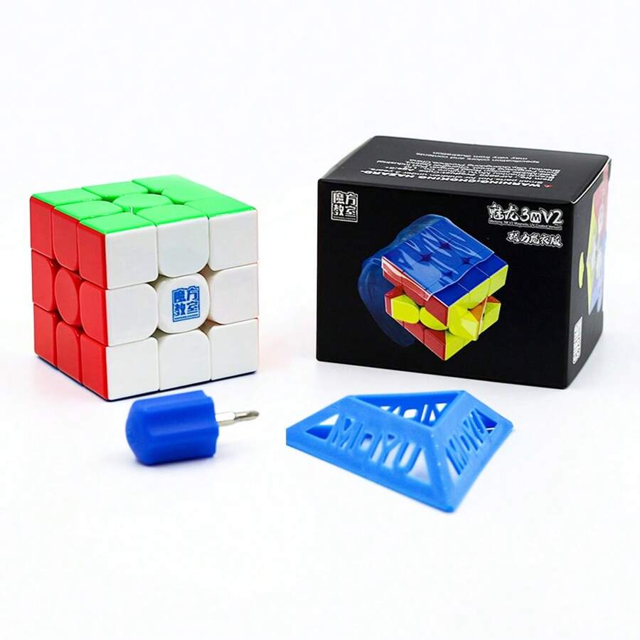 Meilong 3M V2 Three-Level Magic Cube Magnetic UV Coated Competition ...