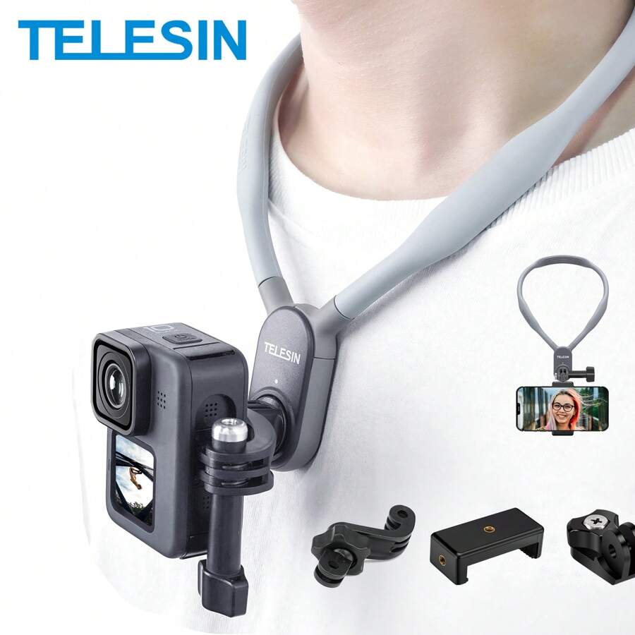TELESIN Support de cou magnétique en silicone pour accessoires de ...