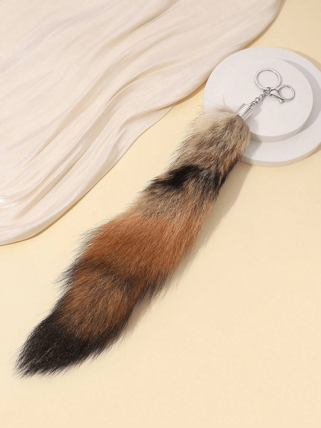 1pc Fashion Plush Fox Tail Keychain Plush Fox Tail Pendant Car Keychain ...