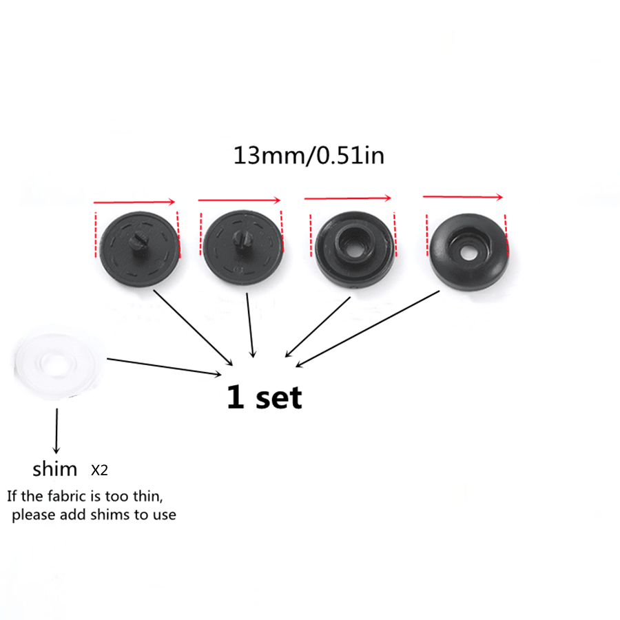 12sets Colorful Snap Buttons Without Tools, Easy To Snap On And Replace ...