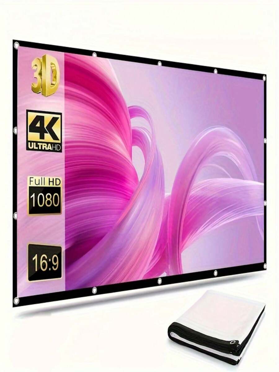 1pc 120-Inch Foldable Anti-Wrinkle Portable Soft Projection Screen, 265 ...