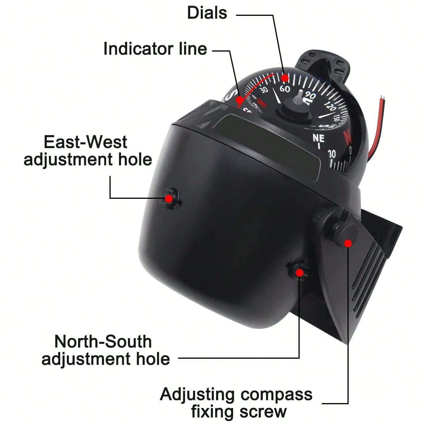 เข็มทิศเรือ Flush Mount Compass, แดชบอร์ดเข็มทิศทางทะเลพร้อมการหมุนแบบ ...