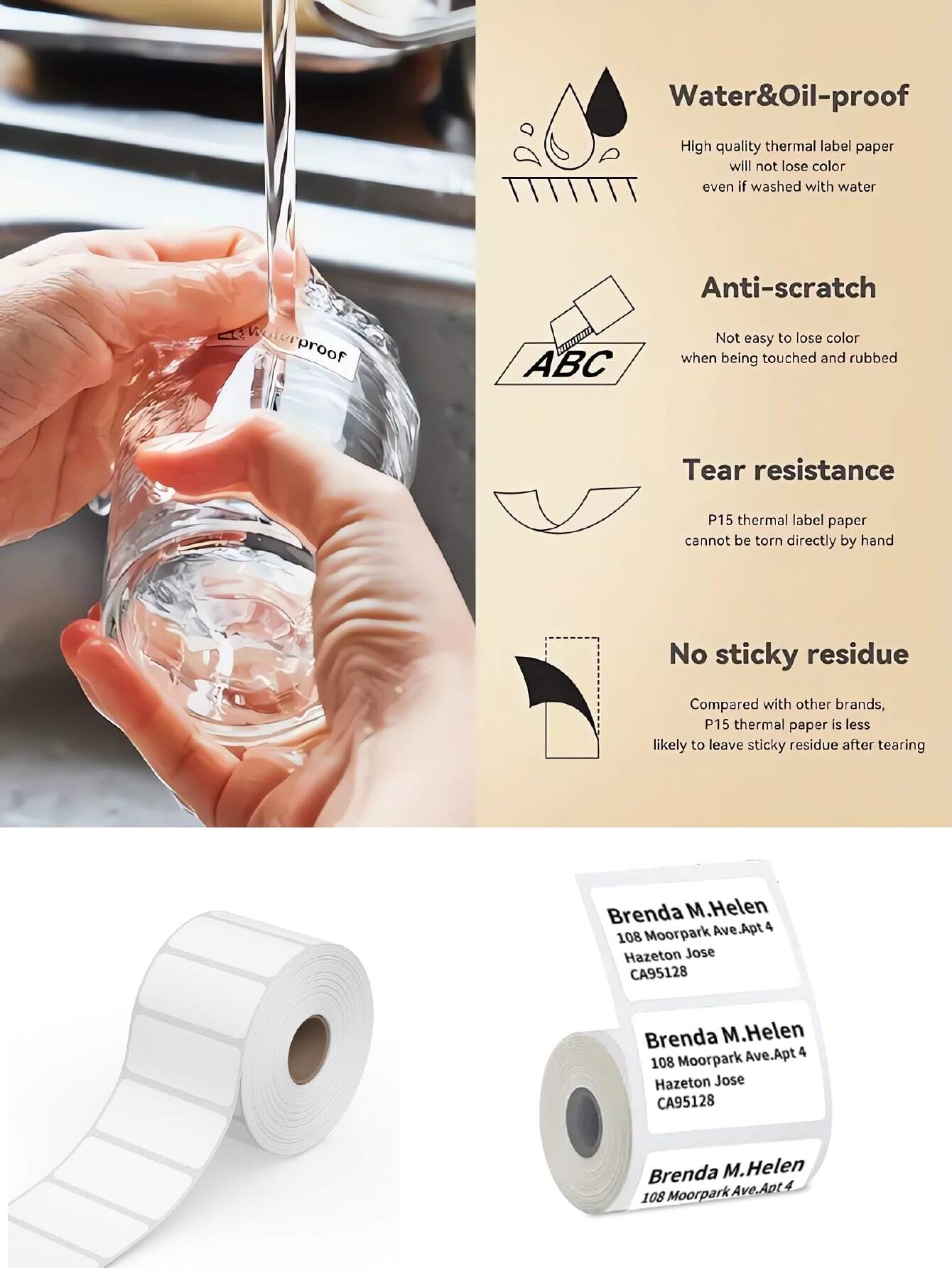 MARKLIFE Diaphanous Clear Thermal Label Maker Paper 1.58"X0.79" 40mm ...