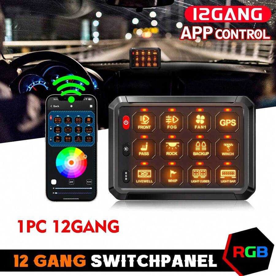 RGB 12 Gang APP Swith Panel 12V 24V LED On-Off Switch Panel LED Light ...